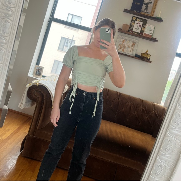 Tops | Sage Green Crop Top | Poshmark